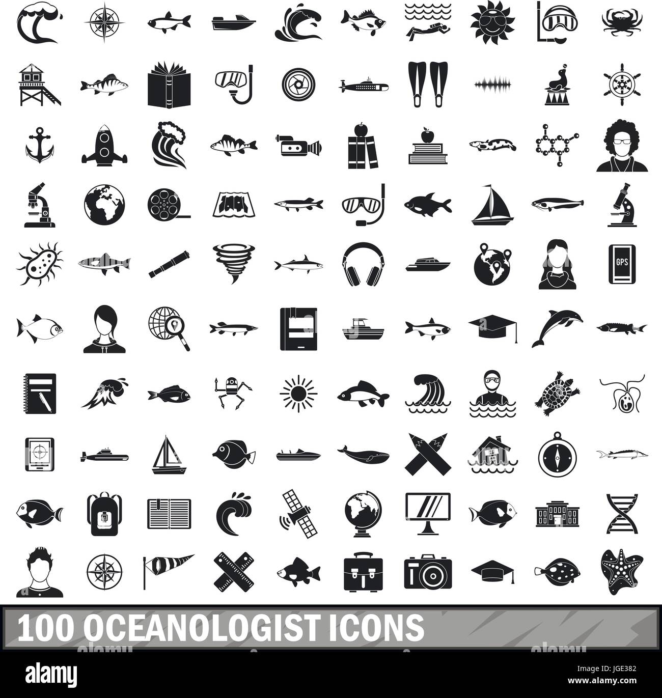 100 oceanologist icons set, simple style Stock Vector Image & Art - Alamy