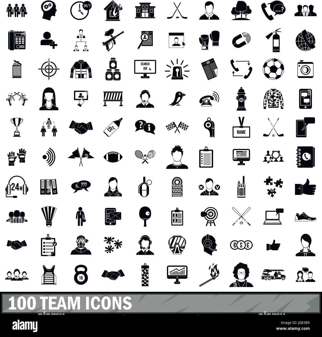 100 team icons set, simple style Stock Vector Image & Art - Alamy