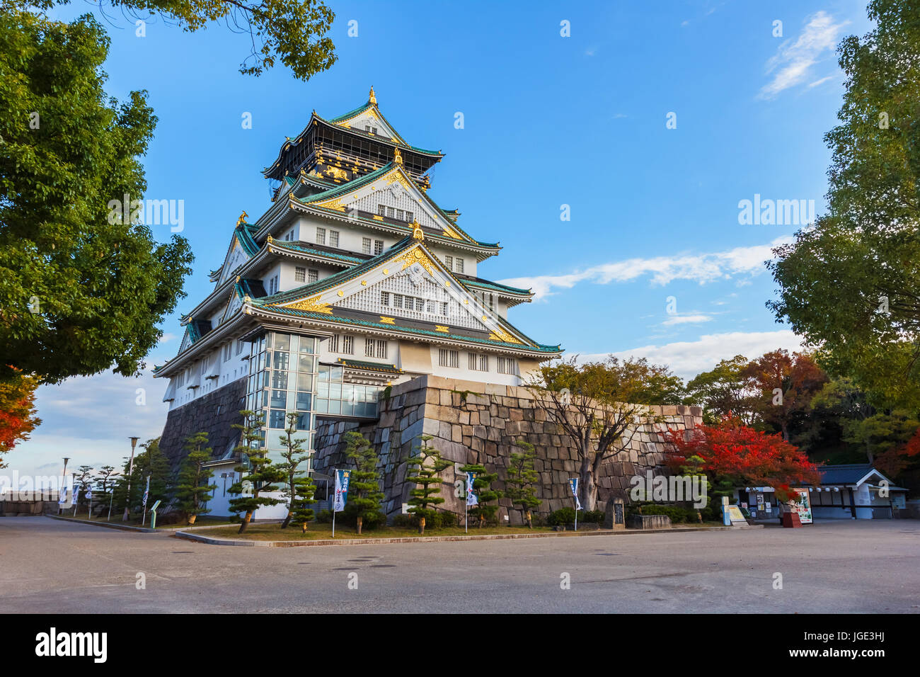 Osaka Castle in Colorful Autumn in Japan Stock Photo - Alamy