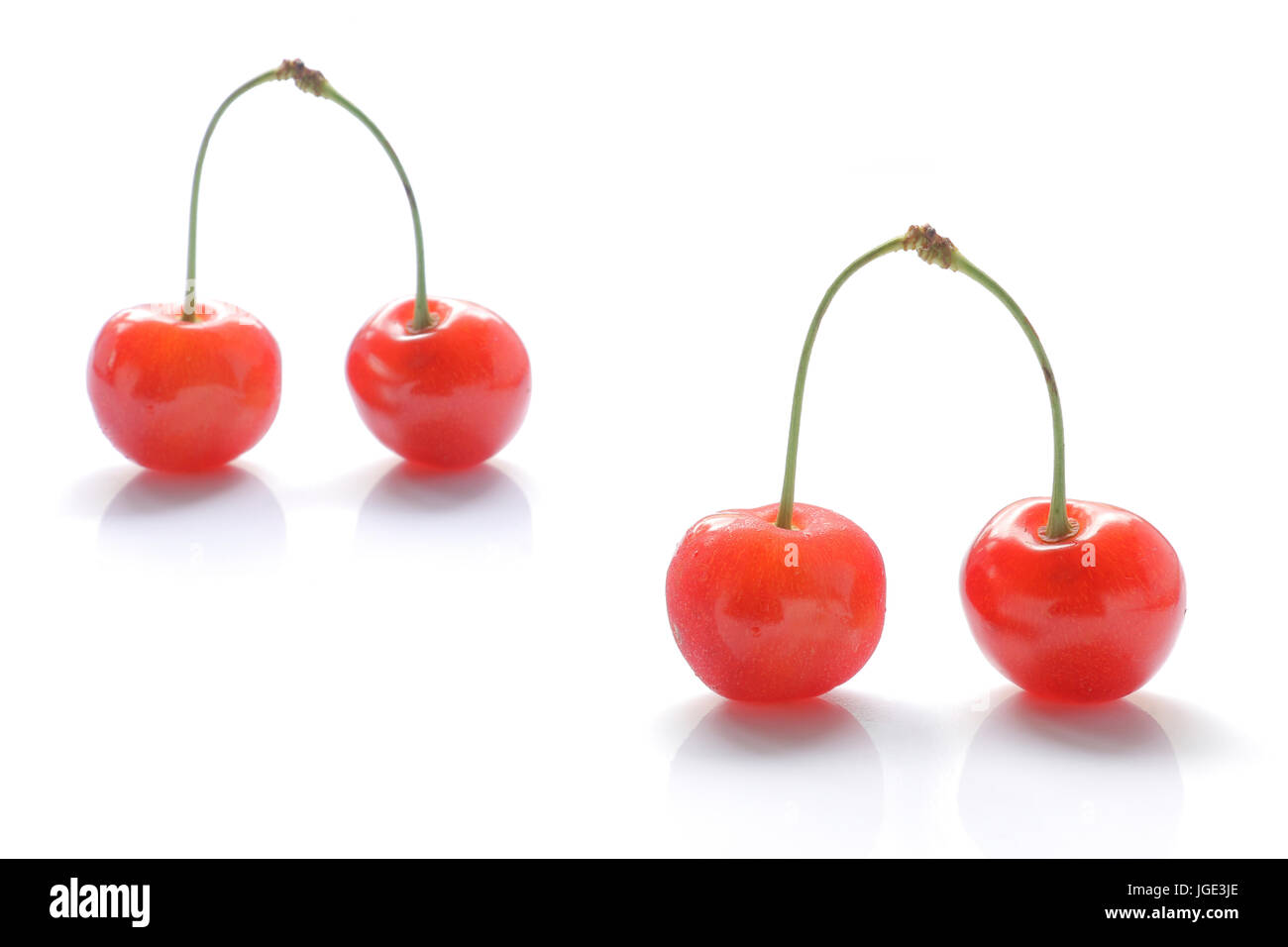 Japanese fresh cherry fruit on white Stock Photo - Alamy
