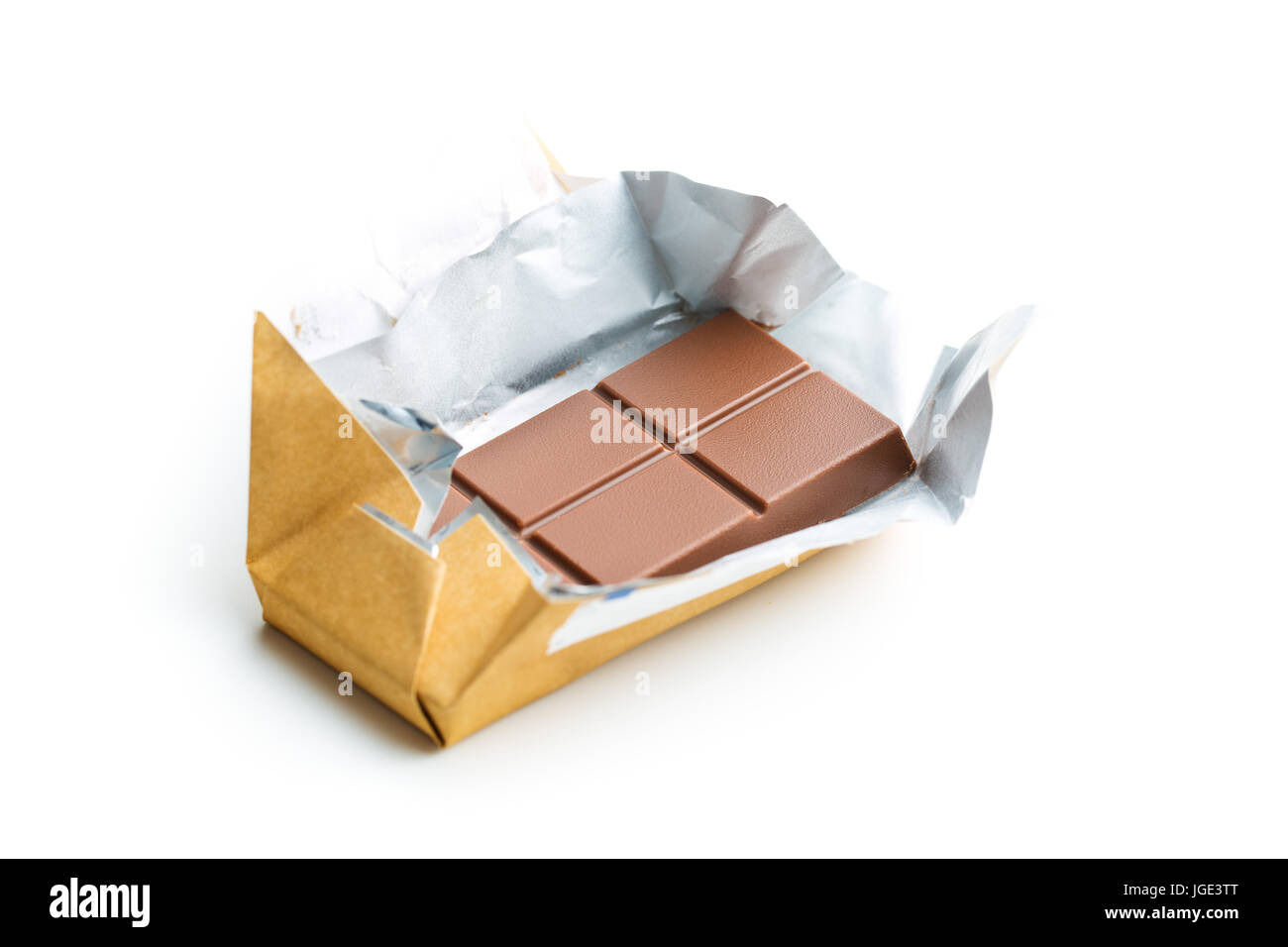 Wrapped chocolate bar isolated on white background Stock Photo - Alamy