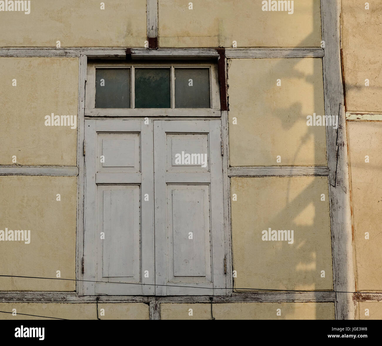 Old wooden window in the traditional house in southern Vietnam Stock ...