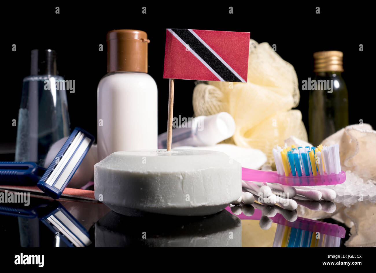 Trinidad and Tobago flag in the soap with all the products for the ...