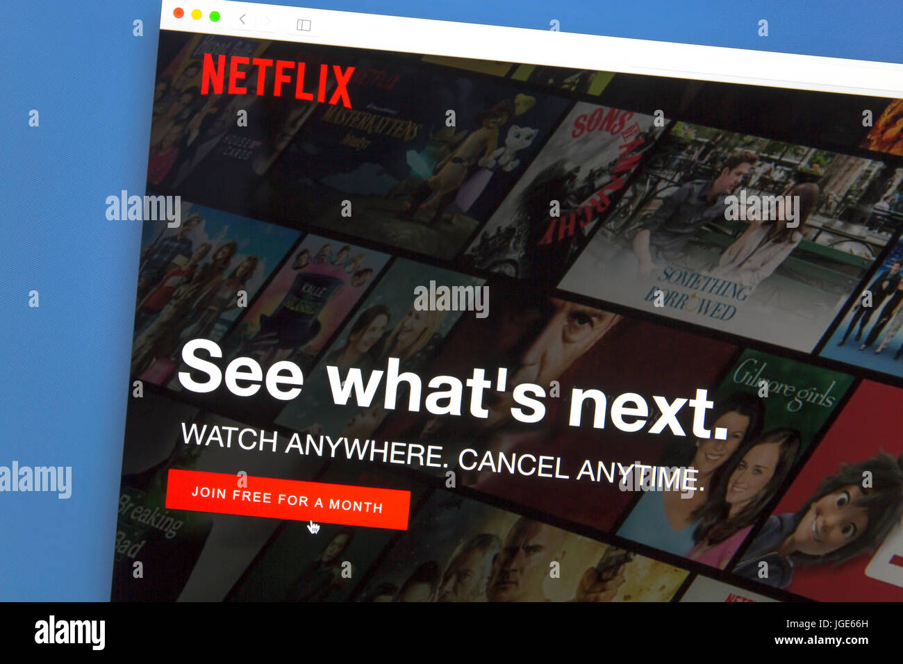 Netflix website on a computer screen. Netflix is an American ... Netflix website on a computer screen. Netflix is an American ...