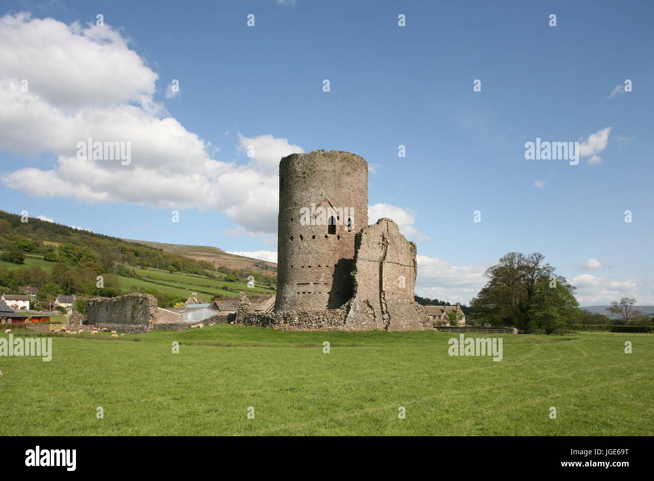 Tretower Castle, Powys, Wales, twelfth-century shell keep with ...
