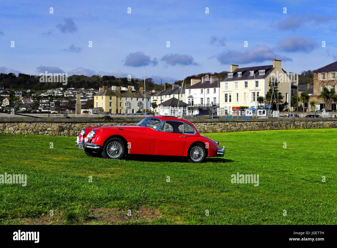 jaguar XK 150 red Stock Photo - Alamy