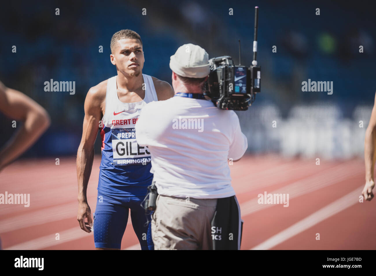 Elliot Giles before the 800m final at the British Athletics ...