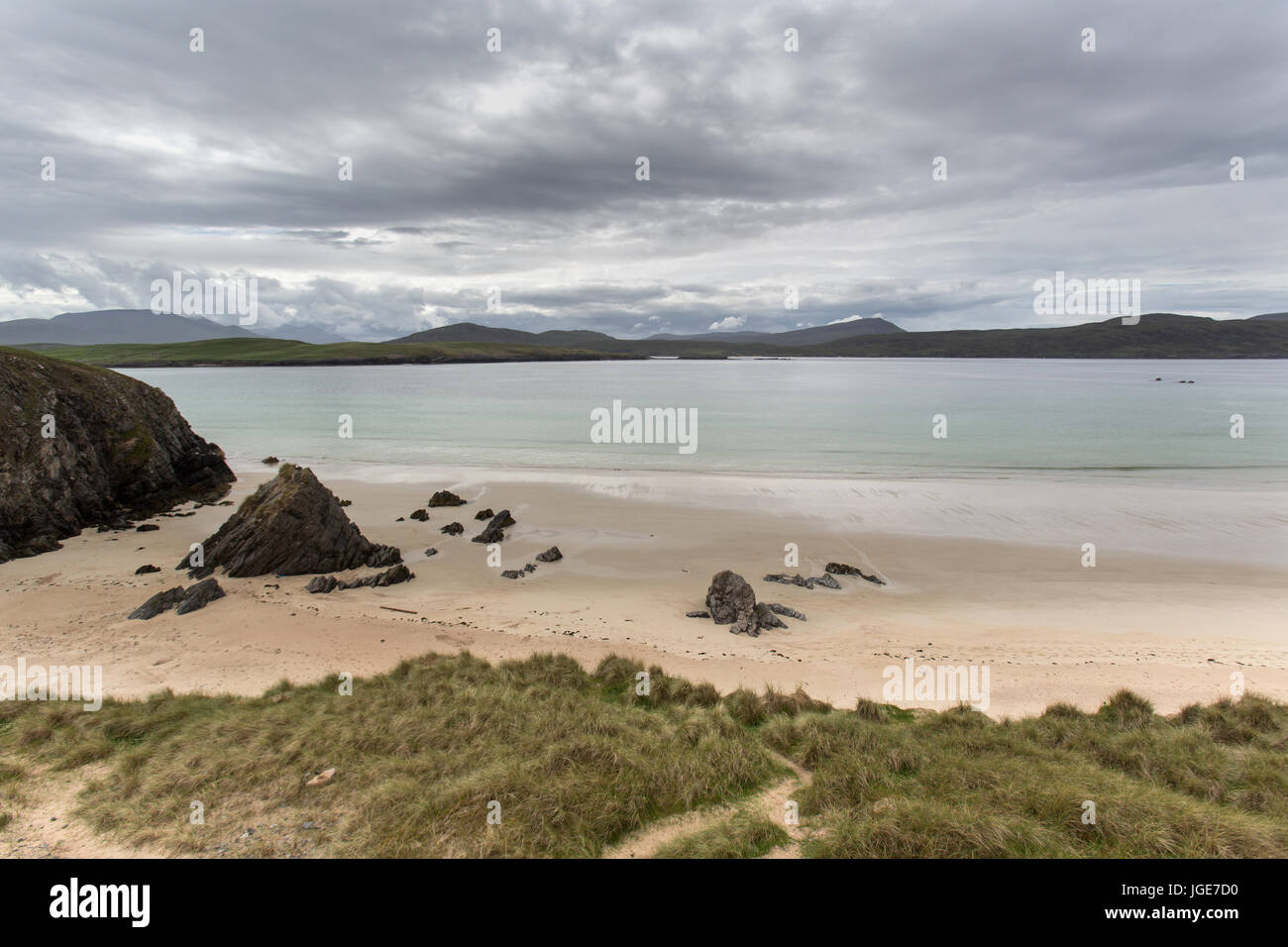 Balnakeil Bay, Scotland. Picturesque view of Balnakeil Bay beach and ...