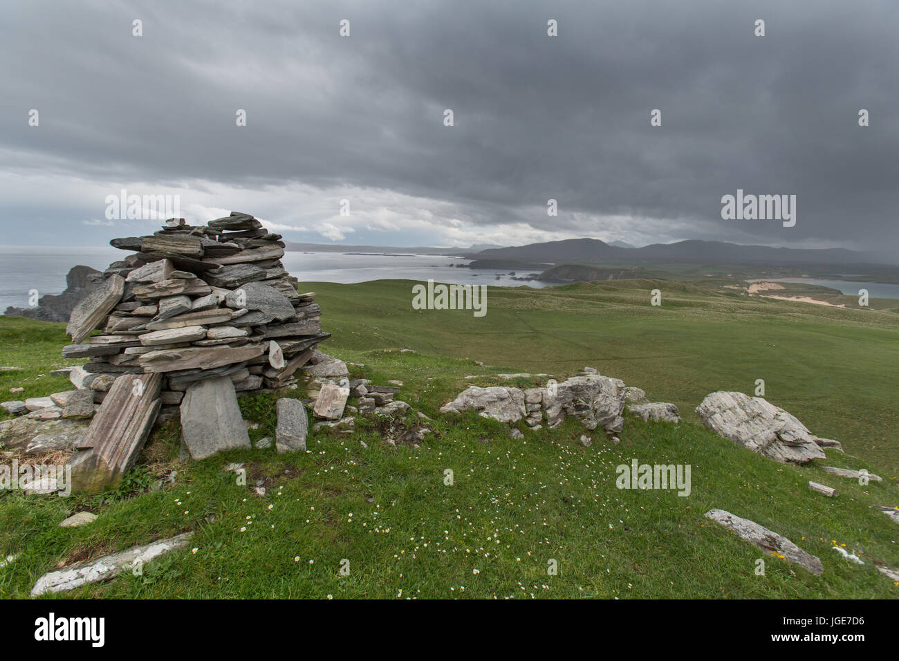 Balnakeil Bay, Scotland. Picturesque view of the eastern coastline at ...