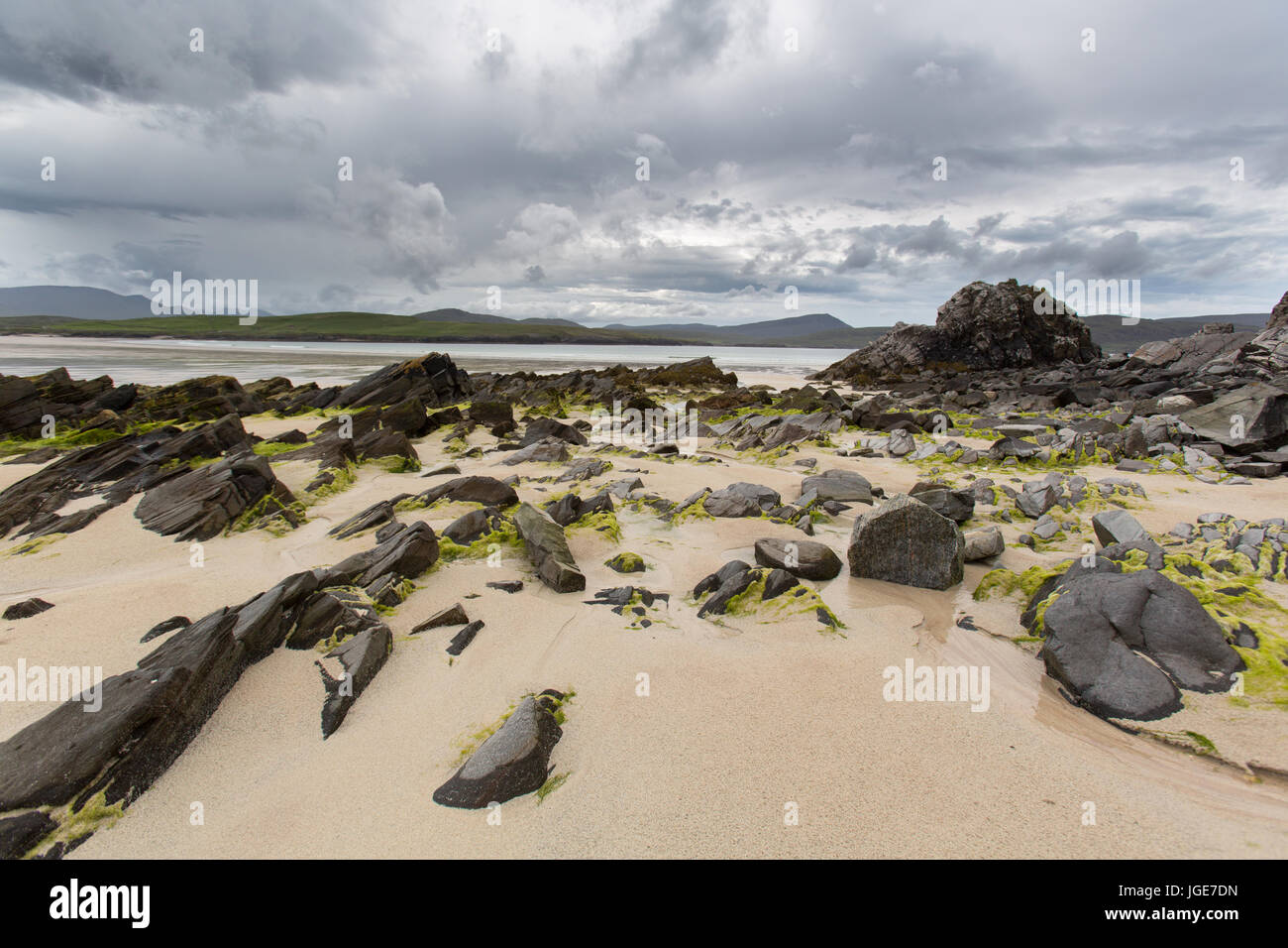 Balnakeil Bay, Scotland. Picturesque view of Balnakeil Bay beach at ...