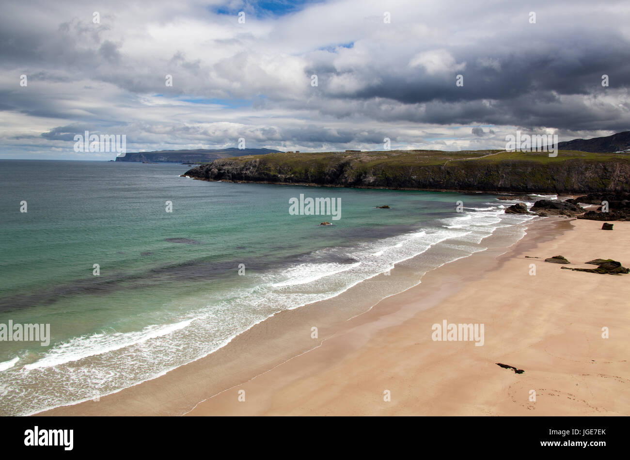Village of Durness, Scotland. Picturesque view of Sango Bay at the ...