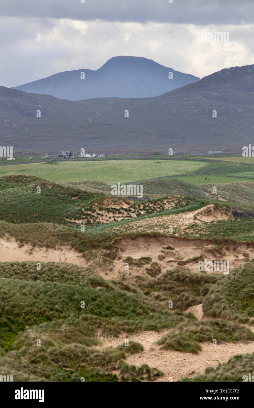 Balnakeil Bay, Scotland. Picturesque view of the sand dunes at Faraid ...