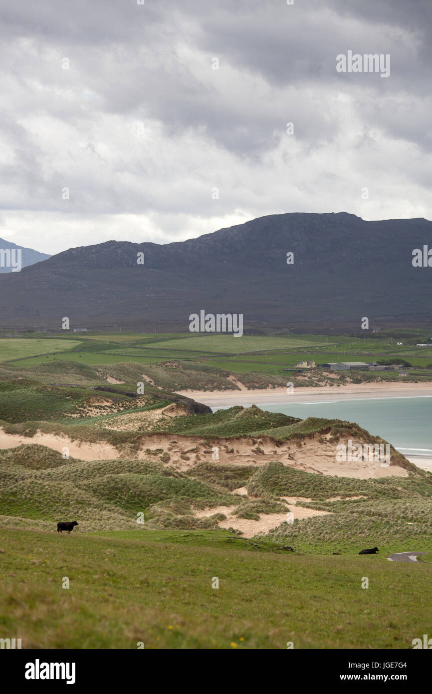 Balnakeil Bay, Scotland. Picturesque view of the sand dunes at Faraid ...