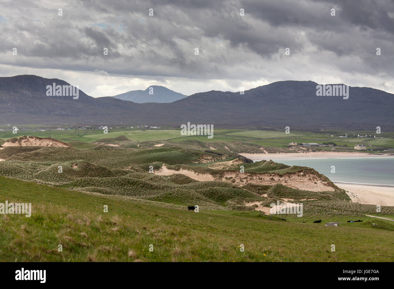 Balnakeil Bay, Scotland. Picturesque view of the sand dunes at Faraid ...