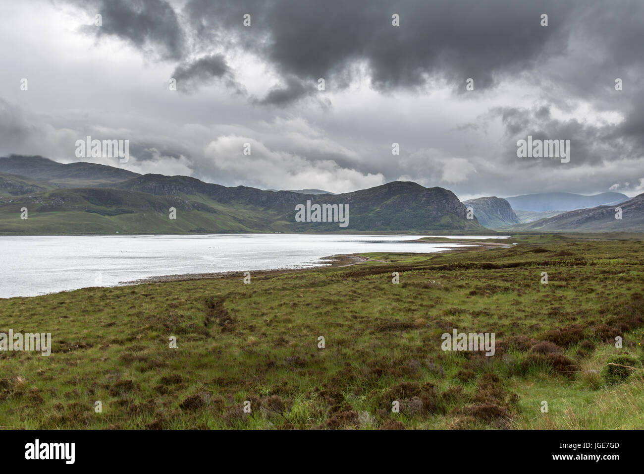 Area of Loch Eriboll, Scotland. Dramatic picturesque view of Loch ...