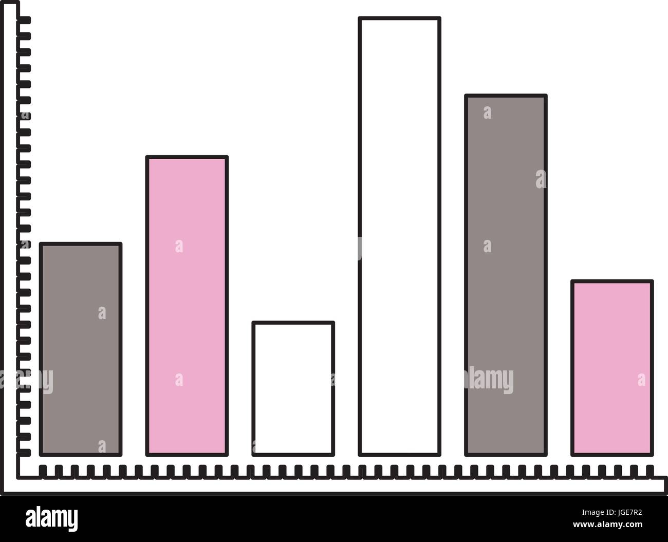 silhouette color sections of statistical graphs colour thick bars Stock ...