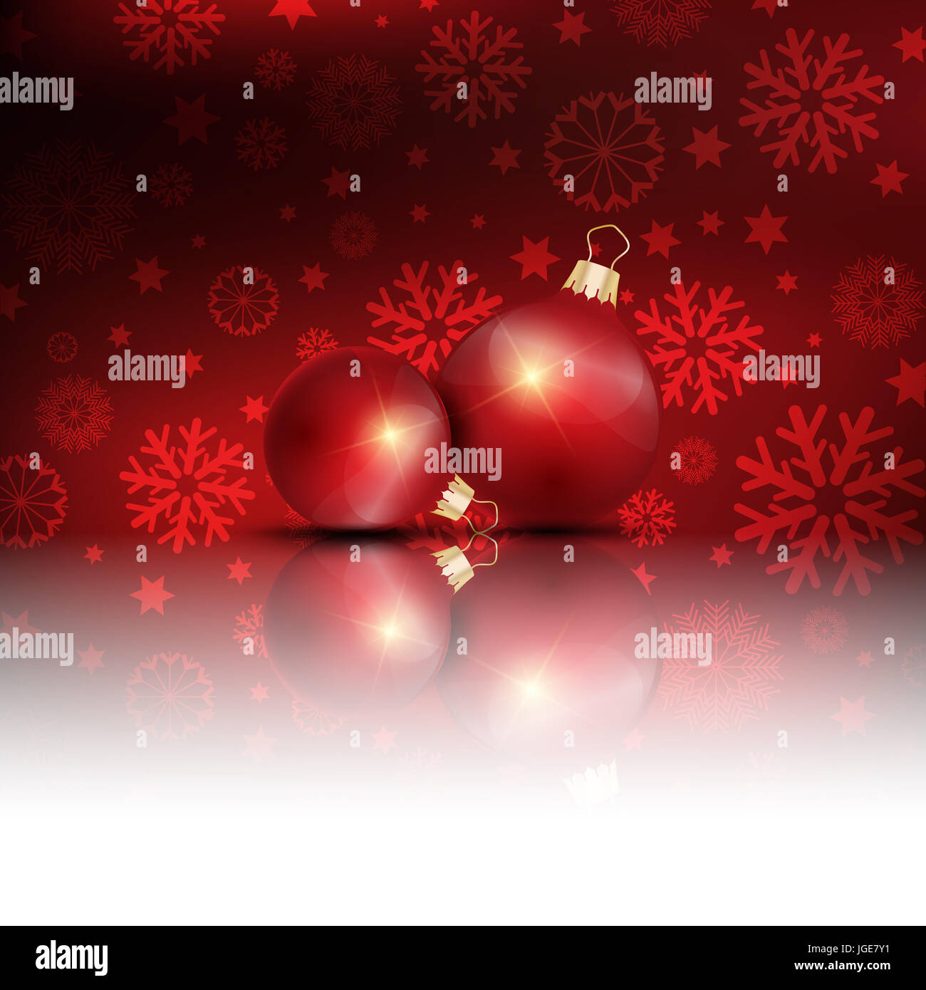 Christmas background with red baubles Stock Photo - Alamy
