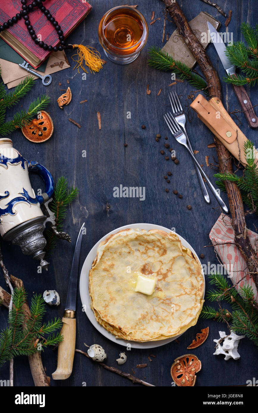 Overhead shot plate pancakes hi-res stock photography and images - Alamy