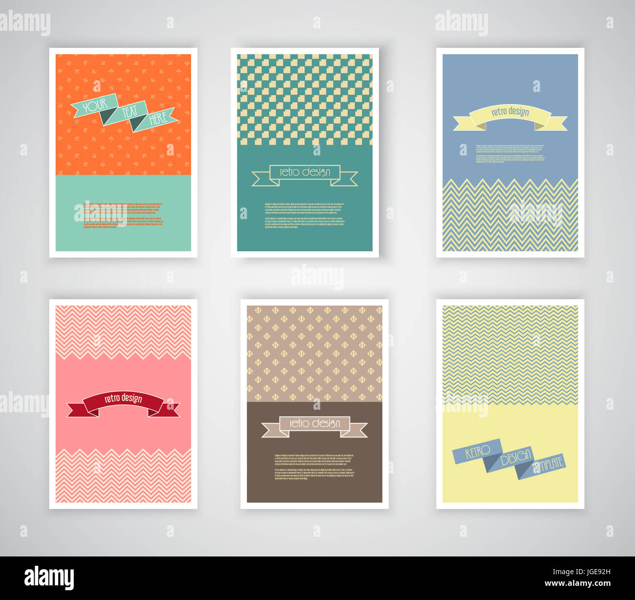 Collection of retro design templates Stock Photo - Alamy