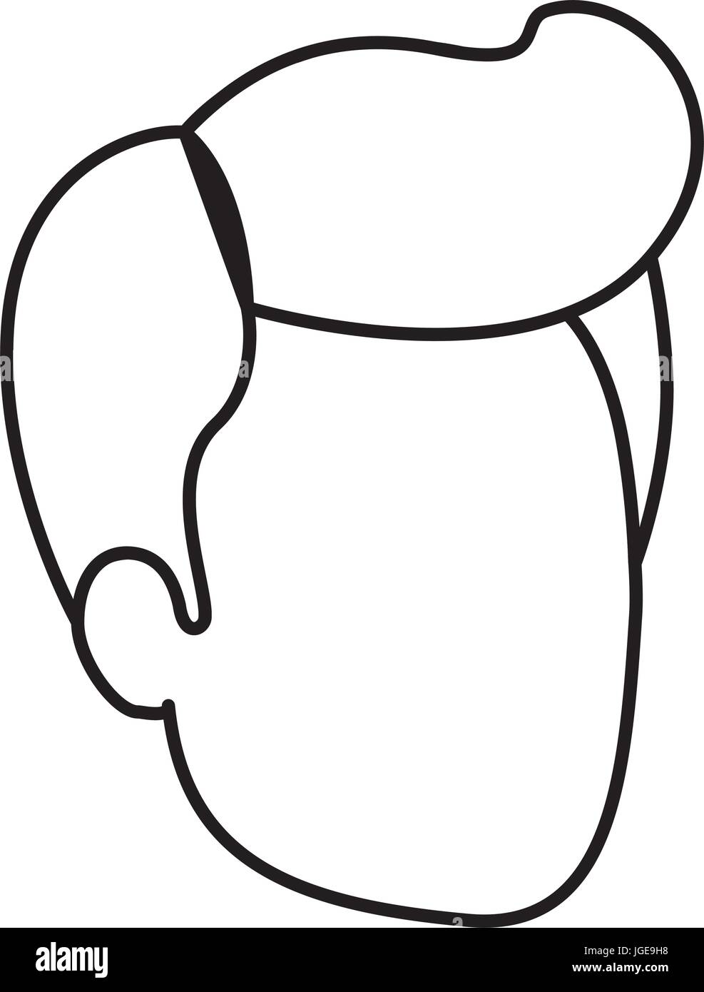 sketch silhouette of man faceless with pompadour side hair Stock Vector ...