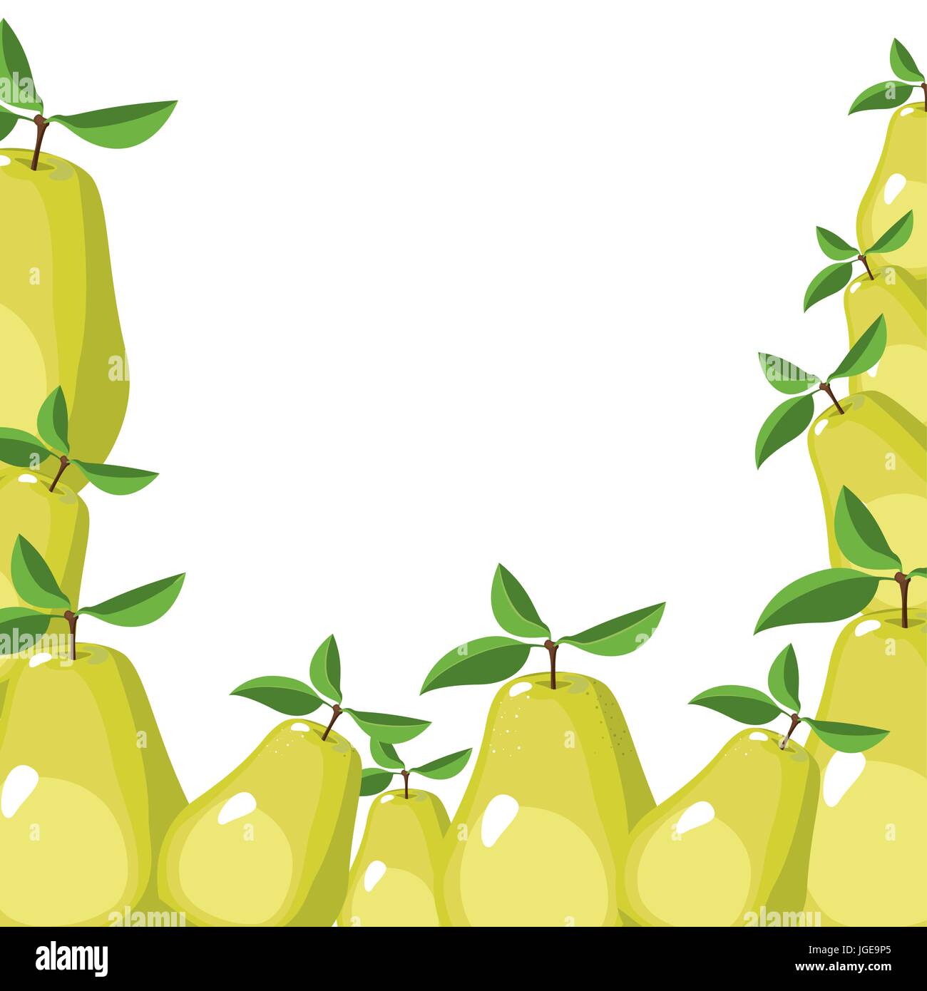 white background with border of pears fruits Stock Vector Image & Art ...