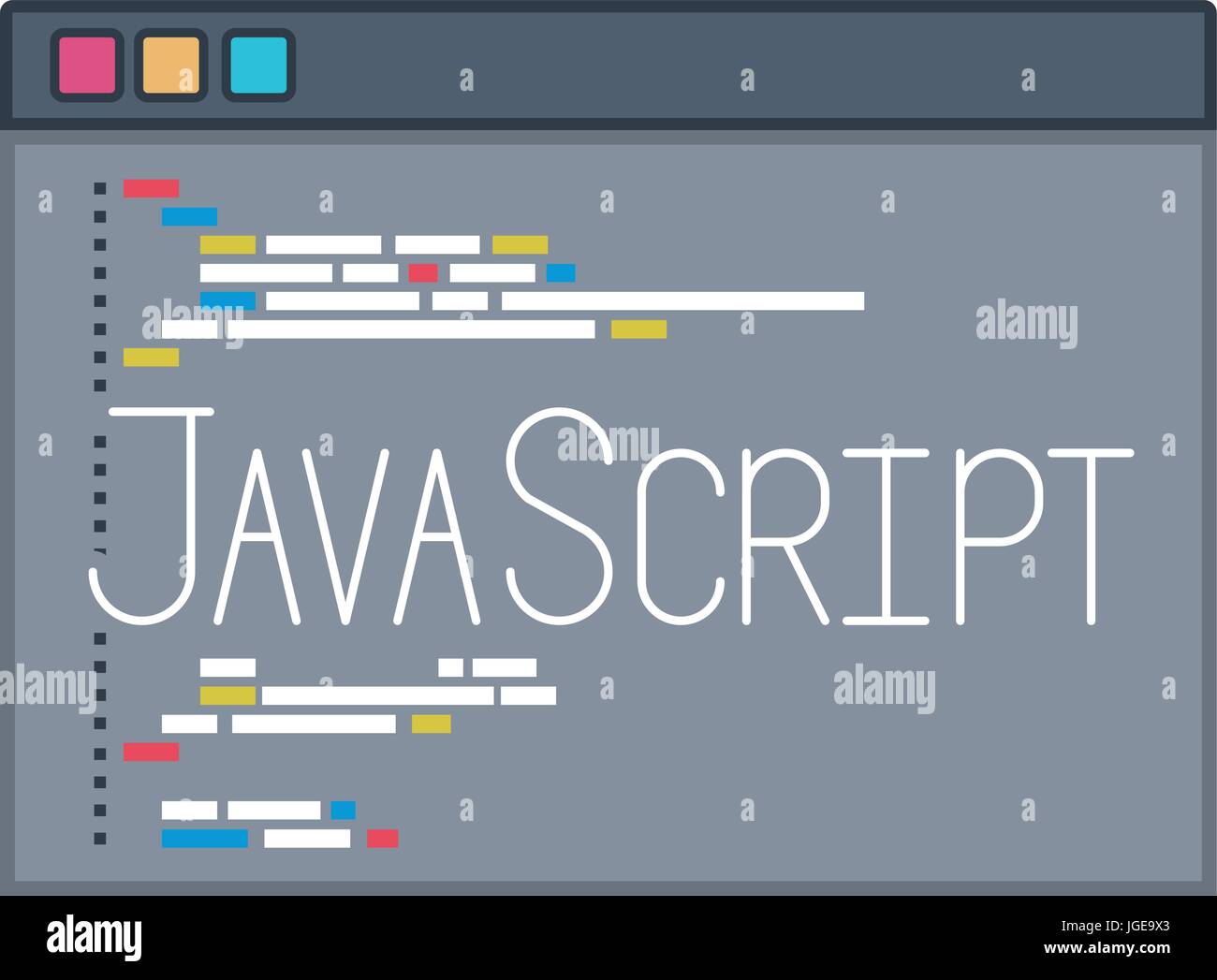 color silhouette of programming window with code of javascript Stock Vector Image & Art - Alamy