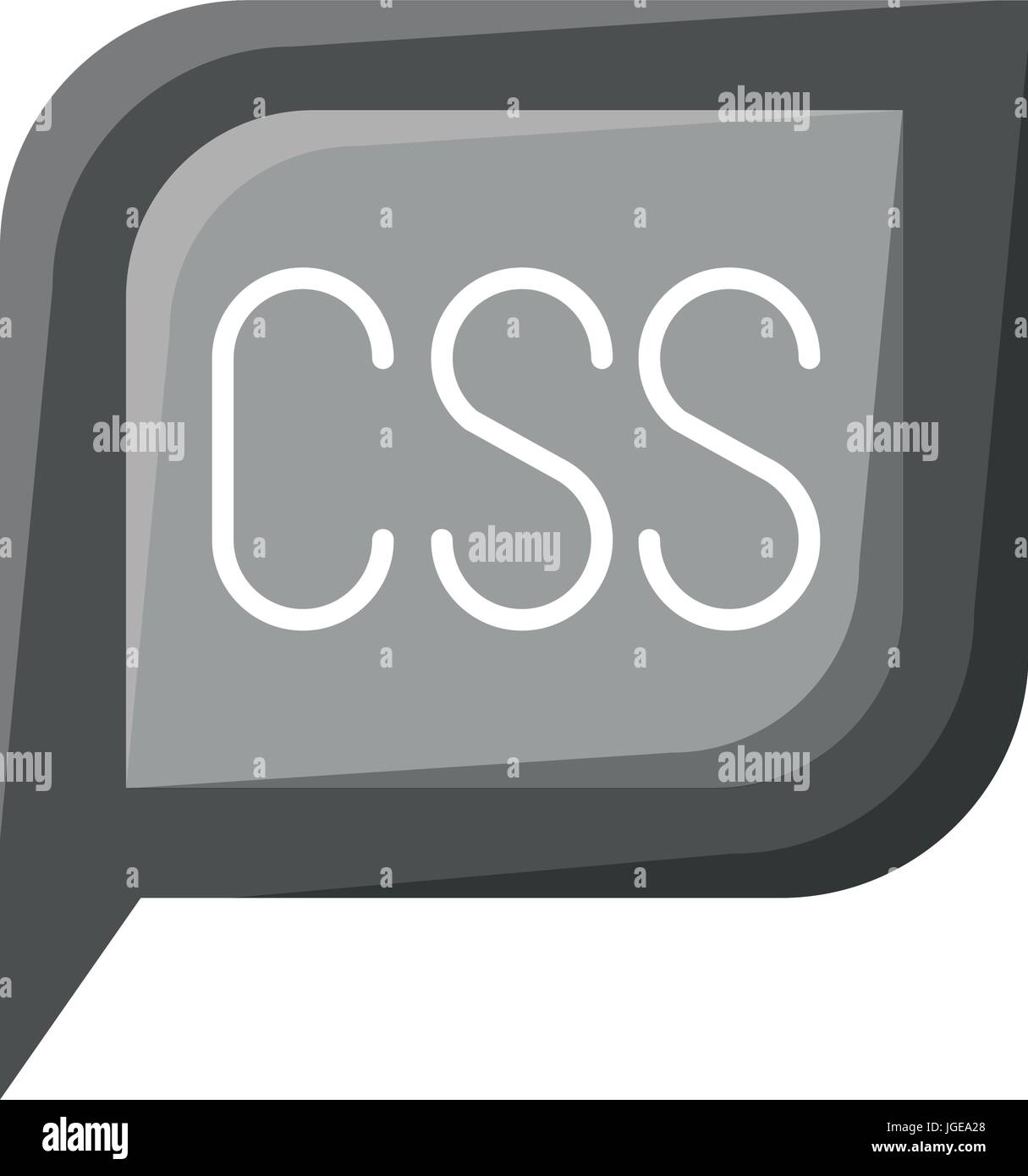 grayscale silhouette dialogue square with tail with css symbol Stock ...