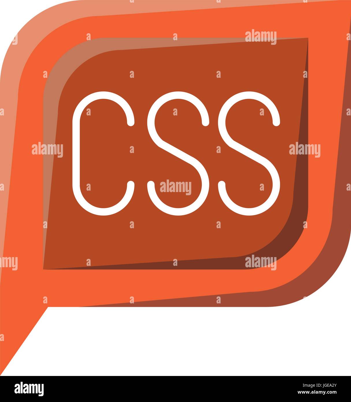 colorful silhouette dialogue square with tail with css symbol Stock ...