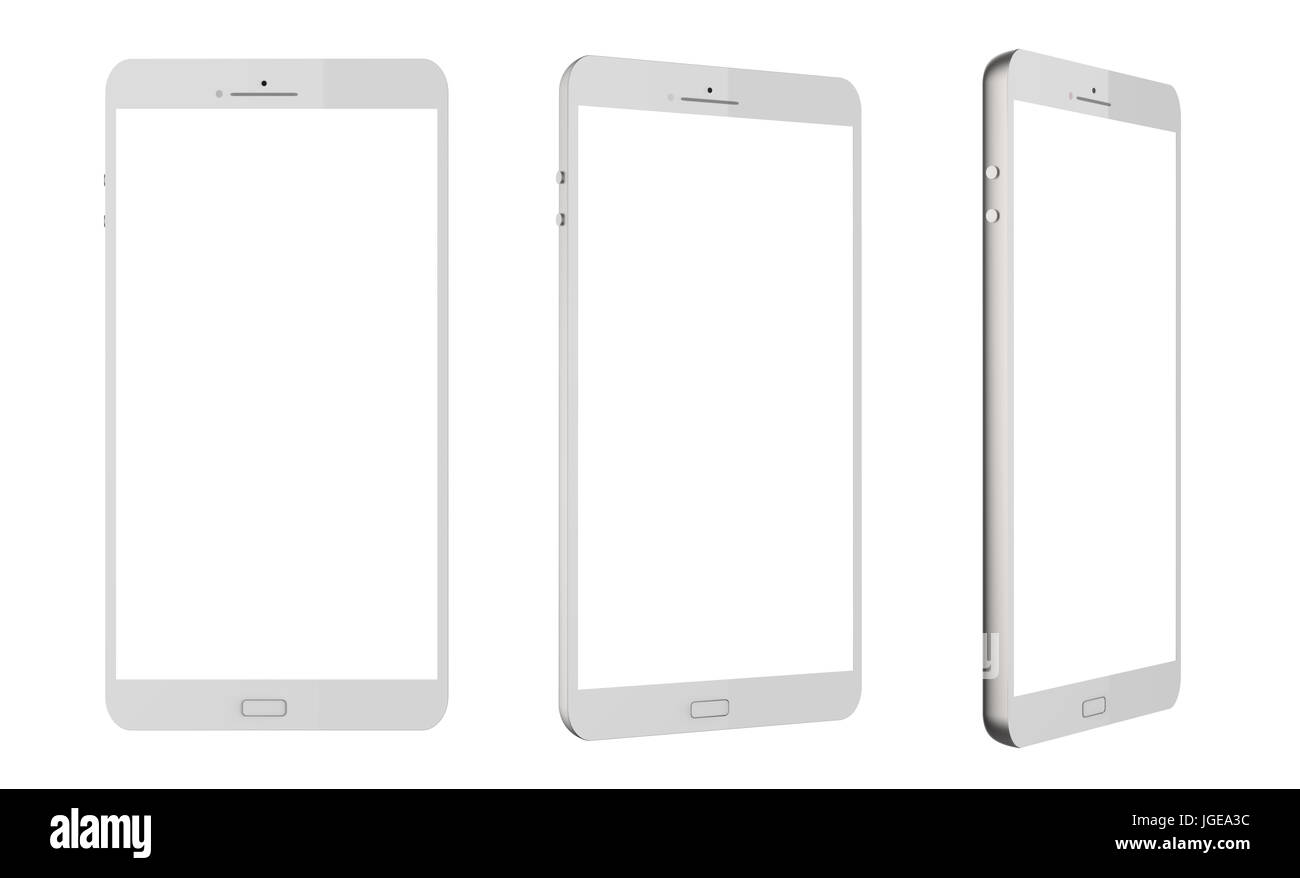 3d rendering blank screen mobile phone on white background Stock Photo ...