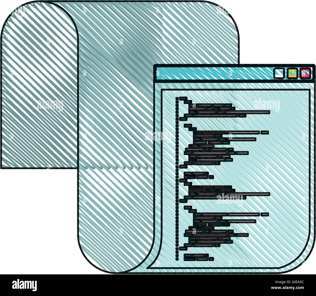 Colored Pencil Silhouette Of Programming Window With Long Script Code Stock Vector Image And Art 5999
