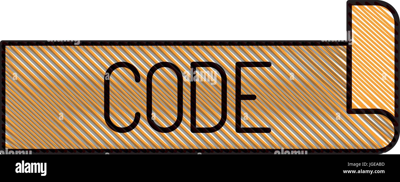 colored pencil silhouette label text of code Stock Vector Image & Art - Alamy