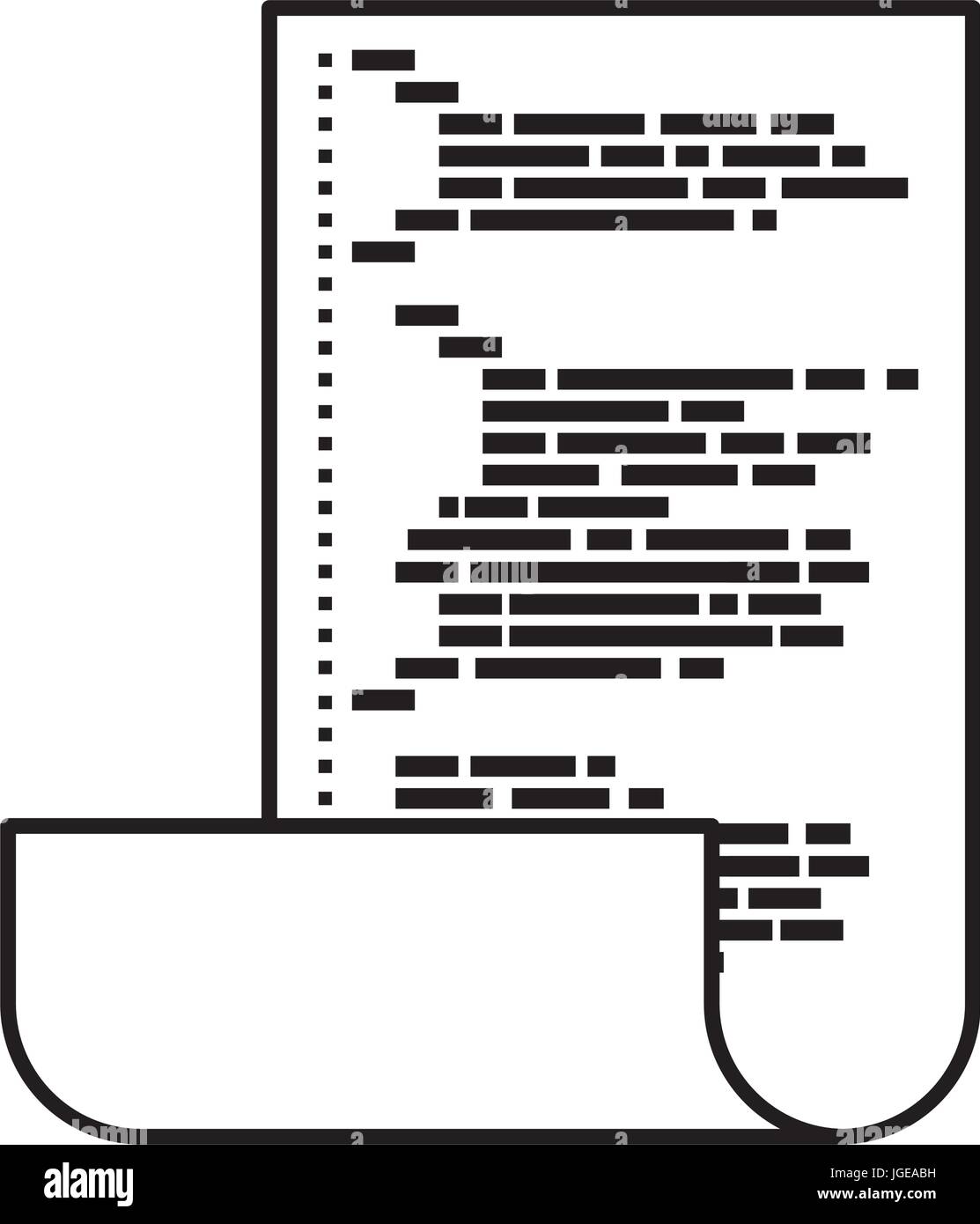 monochrome silhouette of sheet with printed source code Stock Vector Image & Art - Alamy