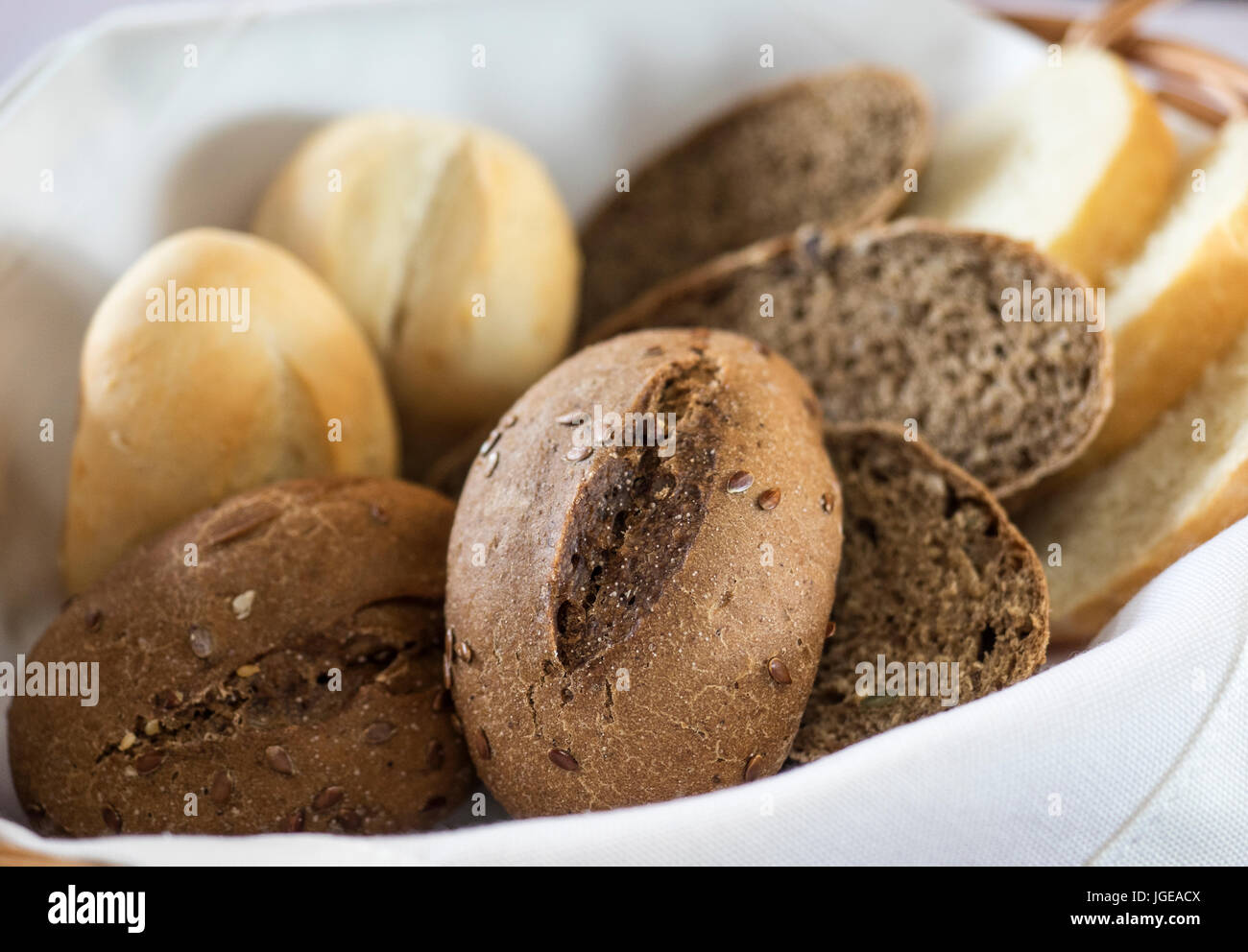 Various kinds of bread for dinner Stock Photo - Alamy