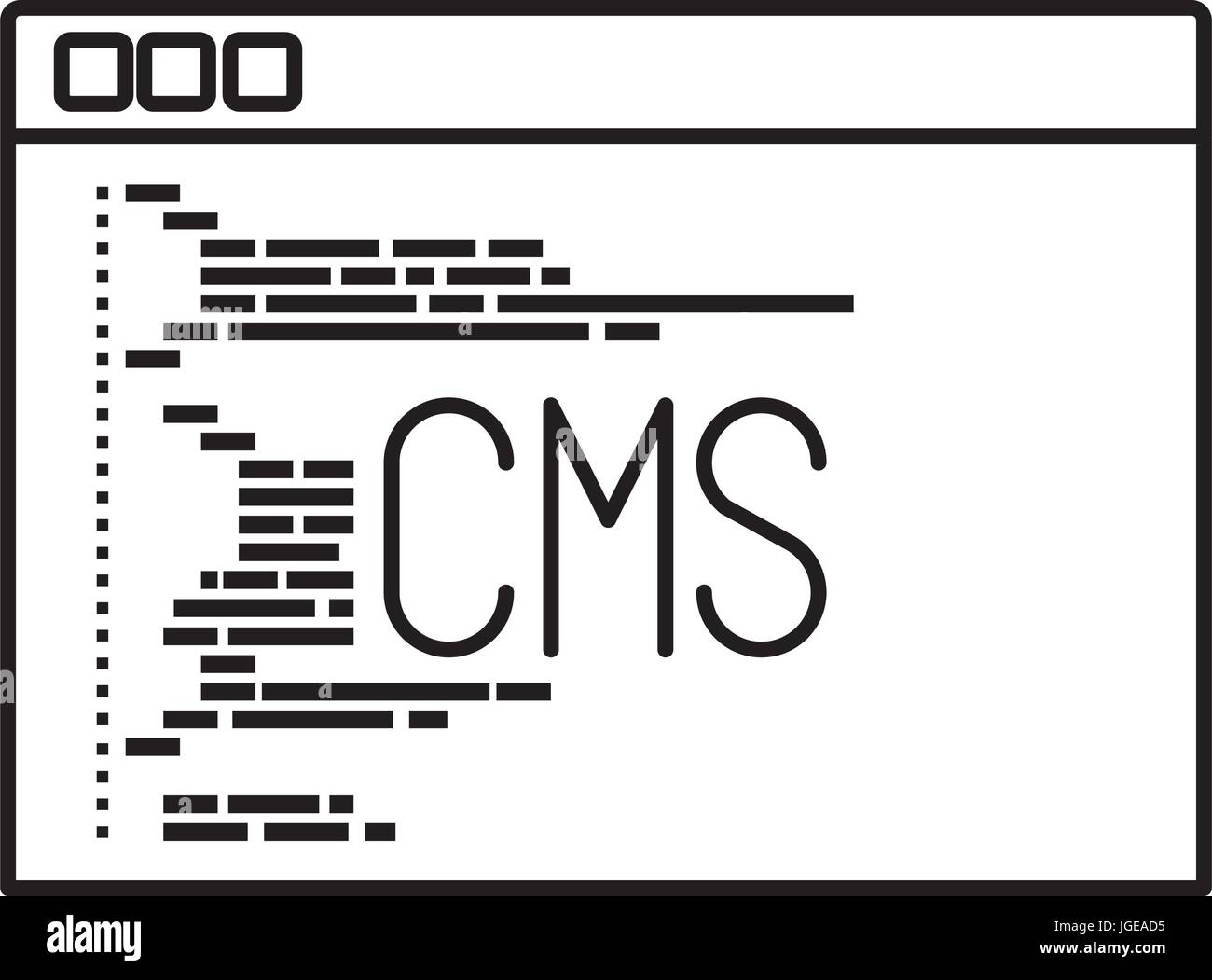 Monochrome Silhouette Of Programming Window With Script Code Cms Stock Vector Image And Art Alamy