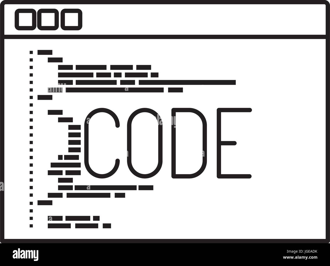 Monochrome Silhouette Of Programming Window With Script Of Code Stock Vector Image And Art Alamy