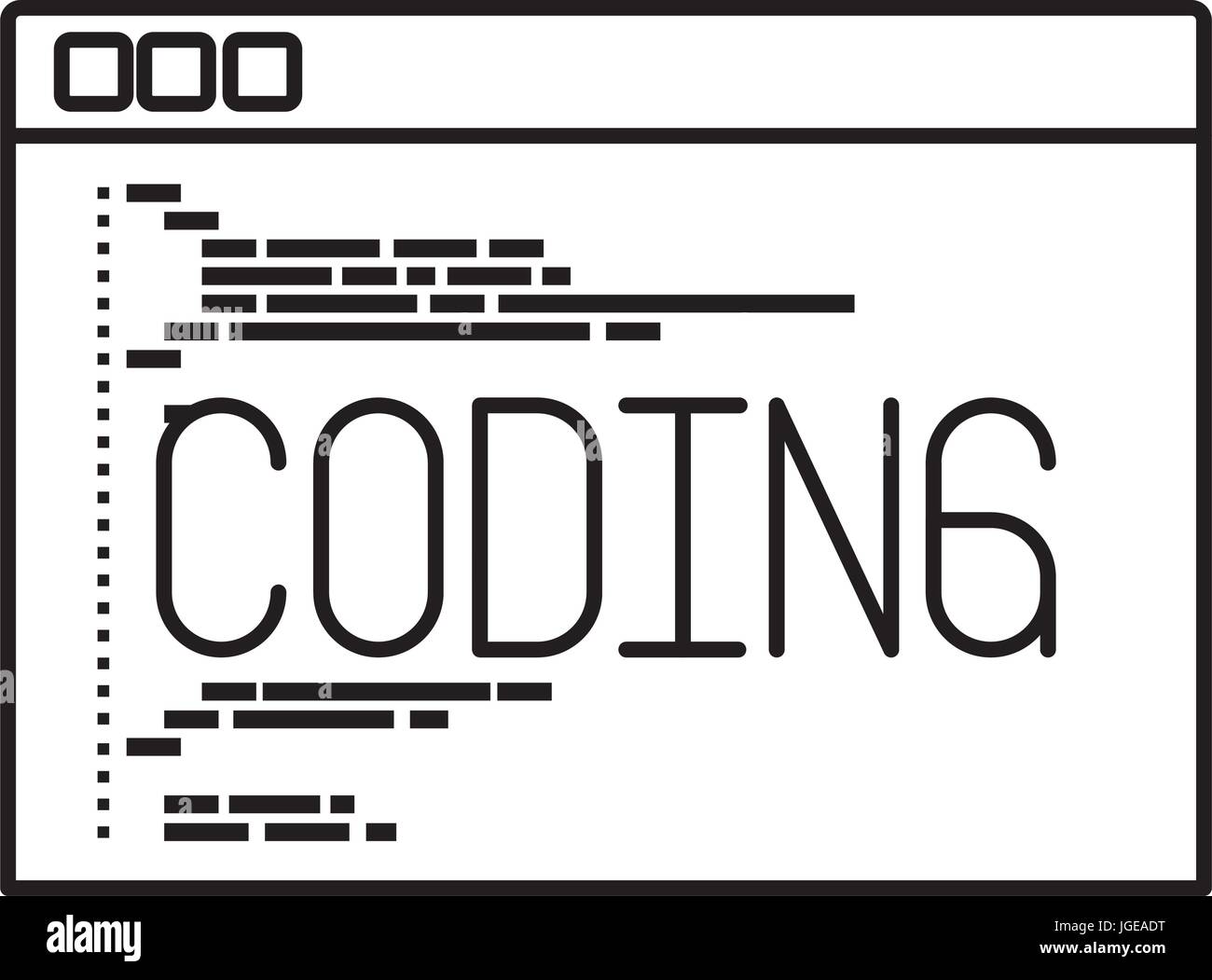 Monochrome Silhouette Of Programming Window With Script Of Coding Stock Vector Image And Art Alamy