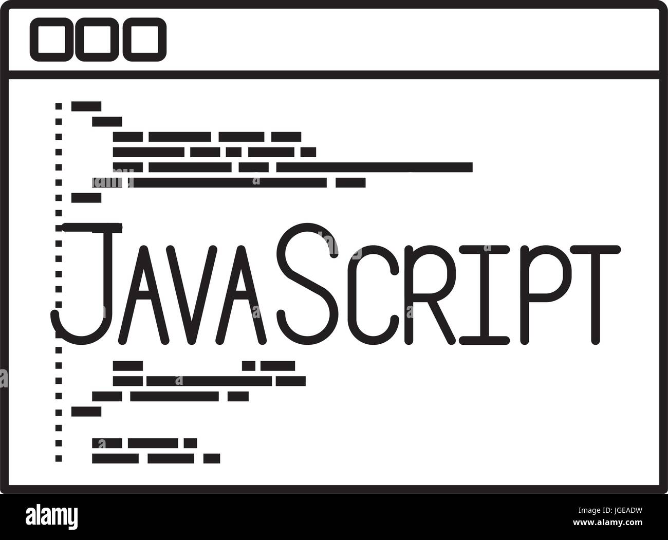 monochrome silhouette of programming window with code javascript Stock Vector Image & Art - Alamy