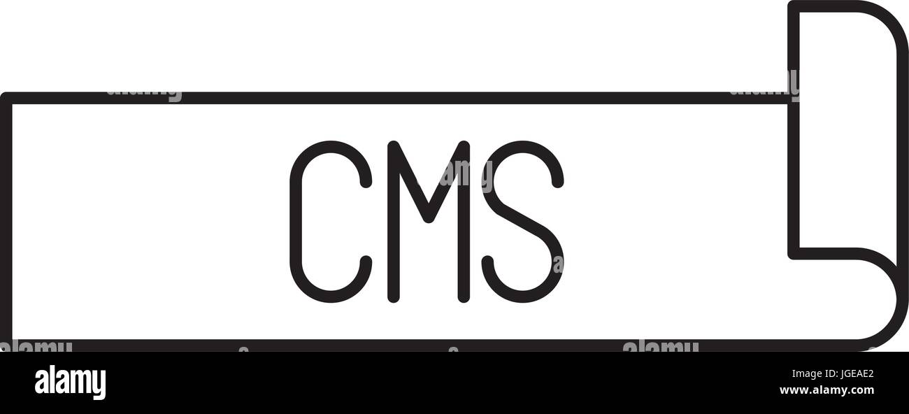 monochrome silhouette label text of cms Stock Vector Image & Art - Alamy