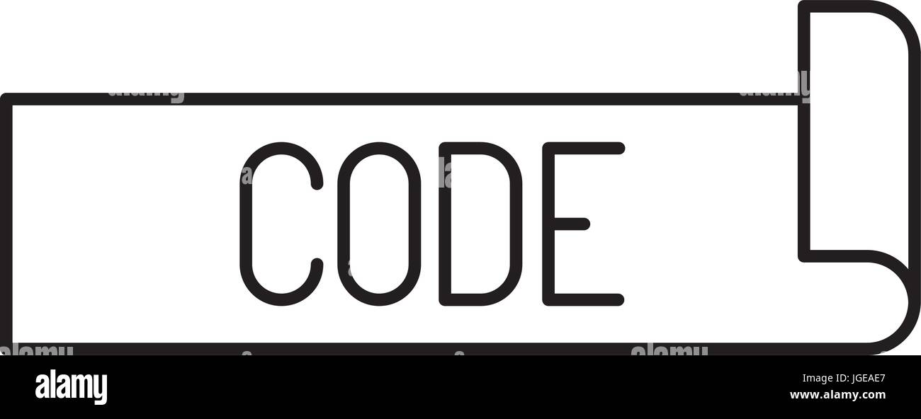 monochrome silhouette label text of code Stock Vector Image & Art - Alamy