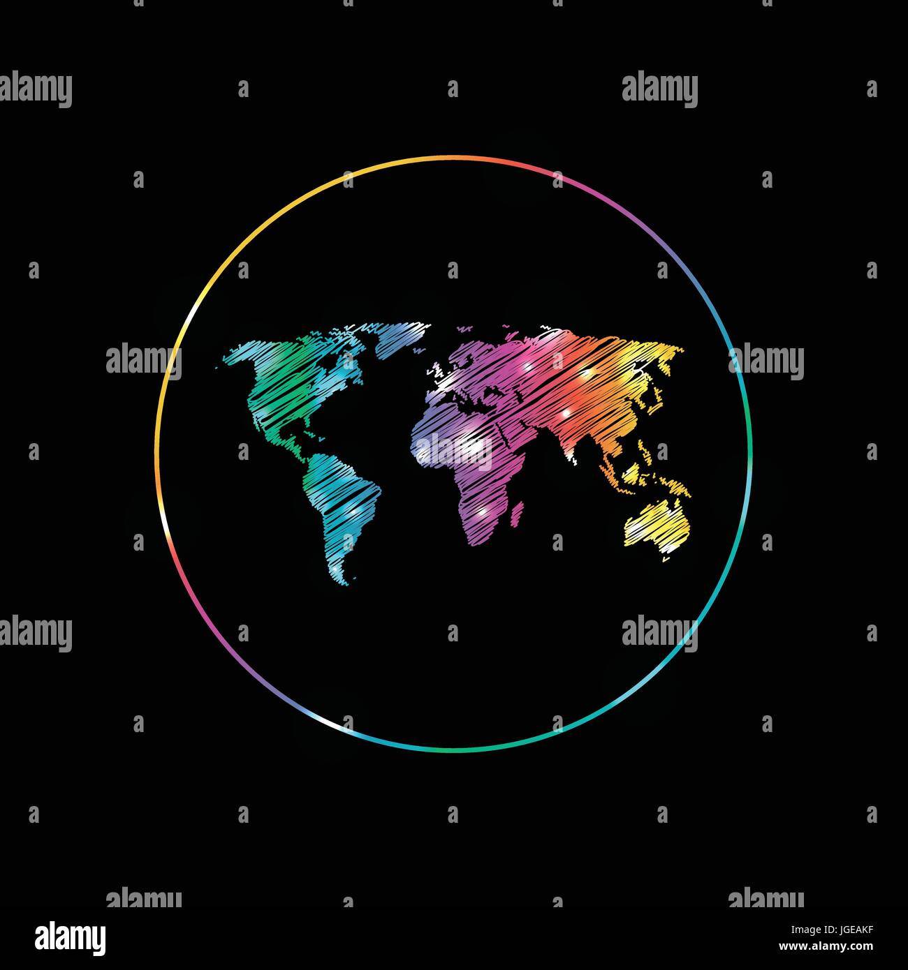 colored word map with special sketch design Stock Vector Image & Art ...