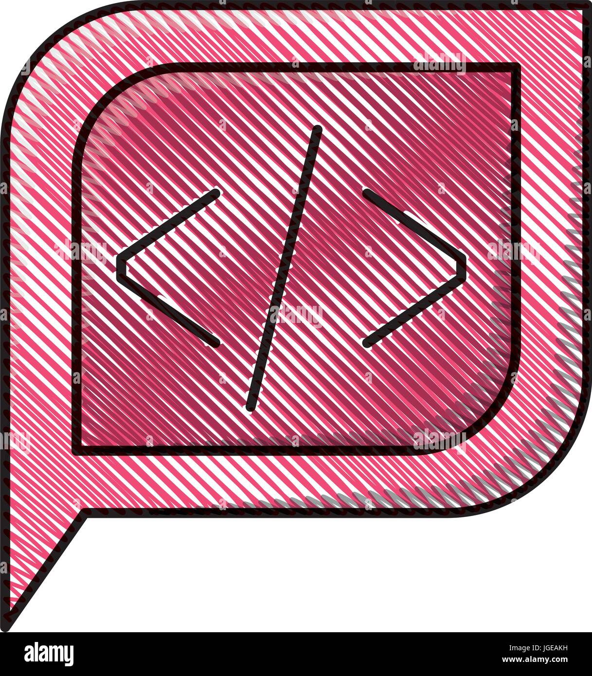 colored pencil silhouette dialogue square with tail with angle brackets ...