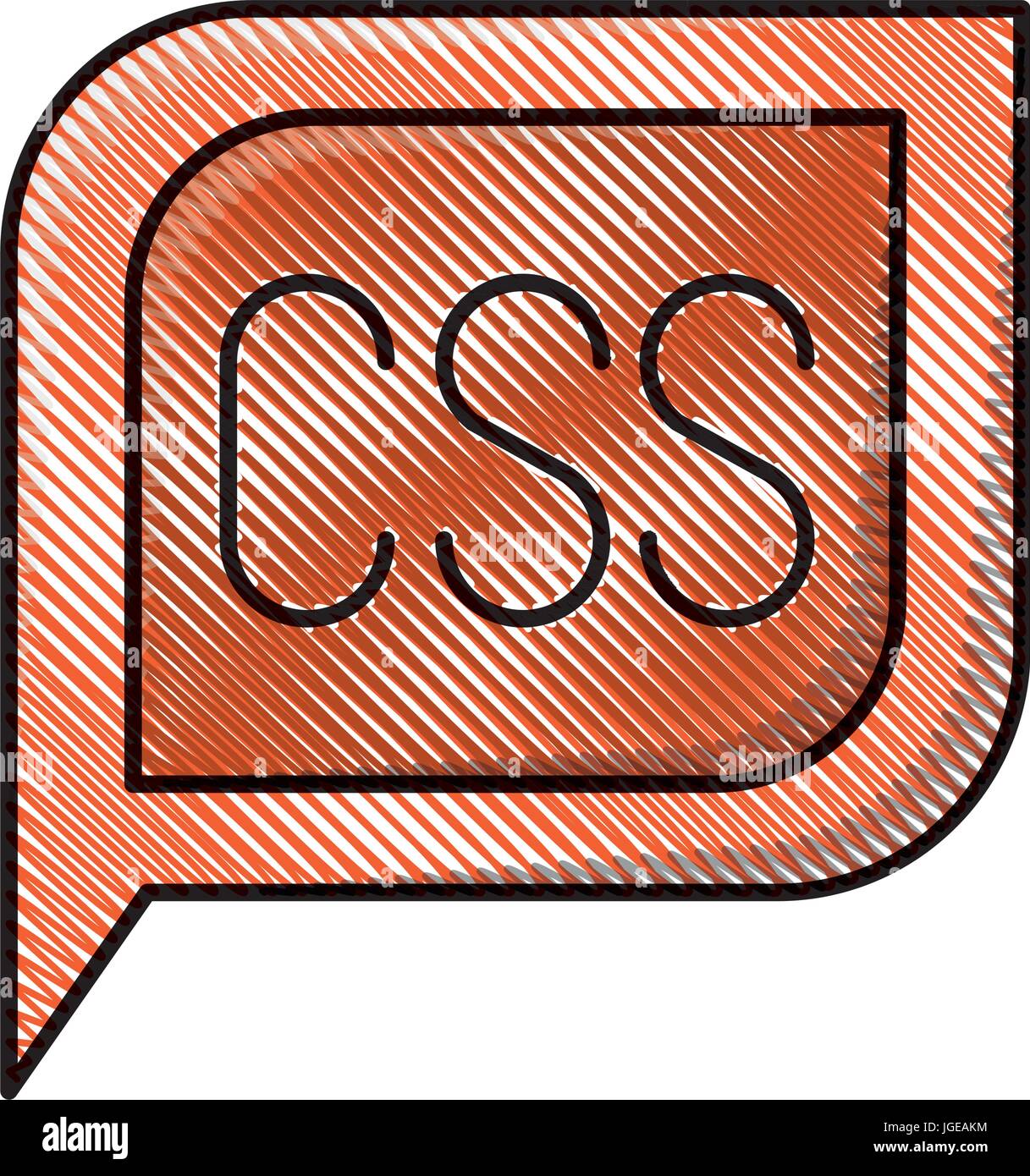 colored pencil silhouette dialogue square with tail with css symbol ...