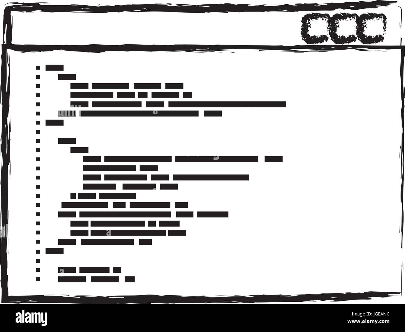 Monochrome Blurred Silhouette Of Programming Window With Script Code Stock Vector Image And Art