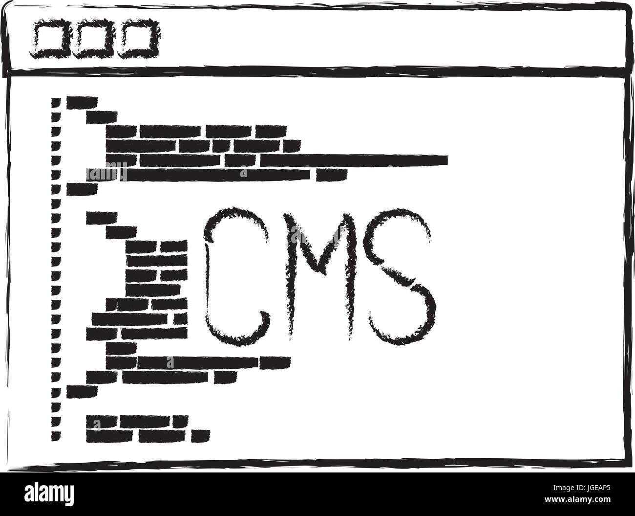 Monochrome Blurred Silhouette Of Programming Window With Script Code Cms Stock Vector Image