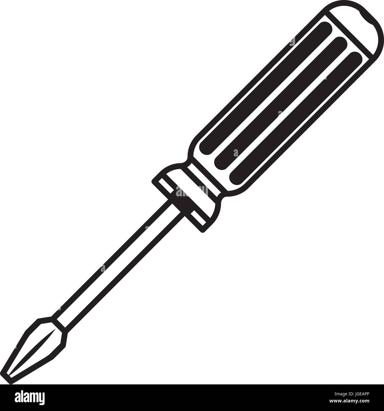 monochrome silhouette of phillips screwdriver Stock Vector Image & Art ...