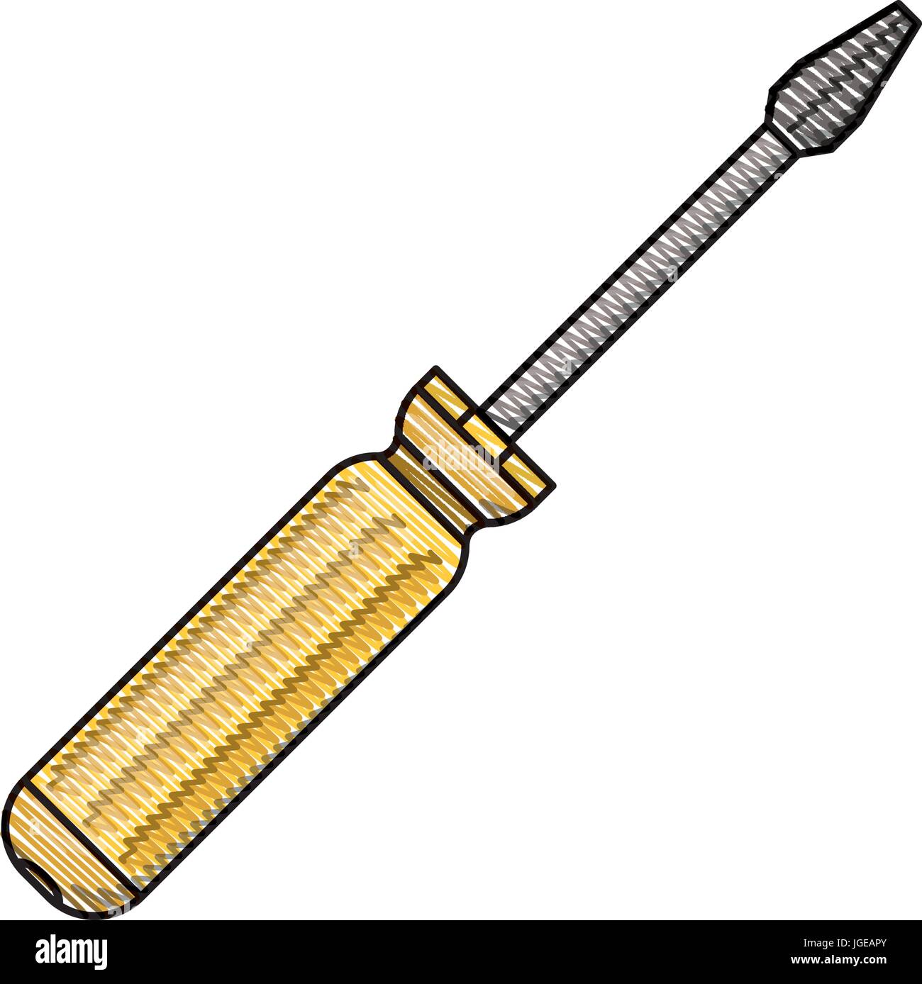 colored pencil silhouette of phillips screwdriver Stock Vector Image ...