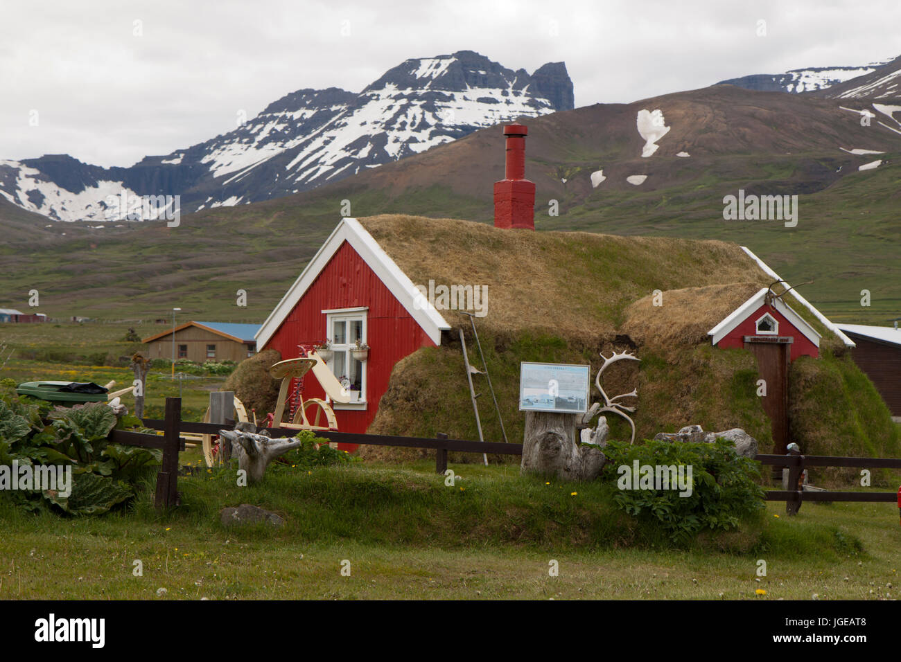Beautiful old farmhouse from Iceland Stock Photo - Alamy