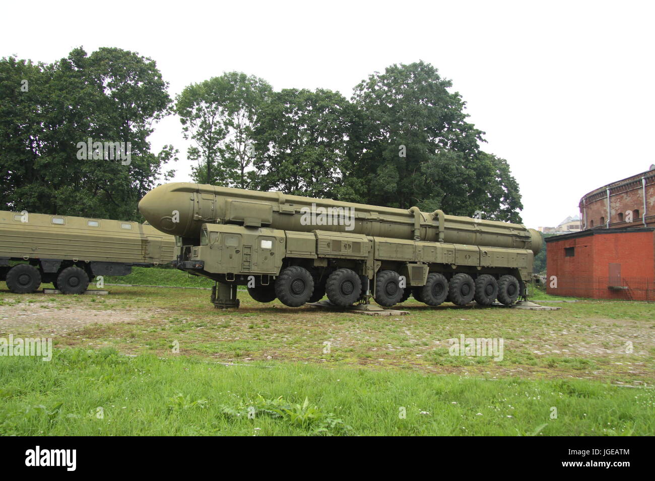 Russian army truck with rocket Stock Photo - Alamy