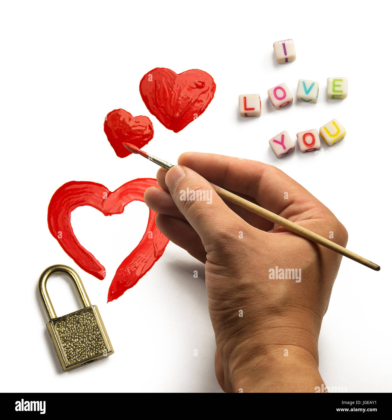 painted red heart Stock Photo - Alamy