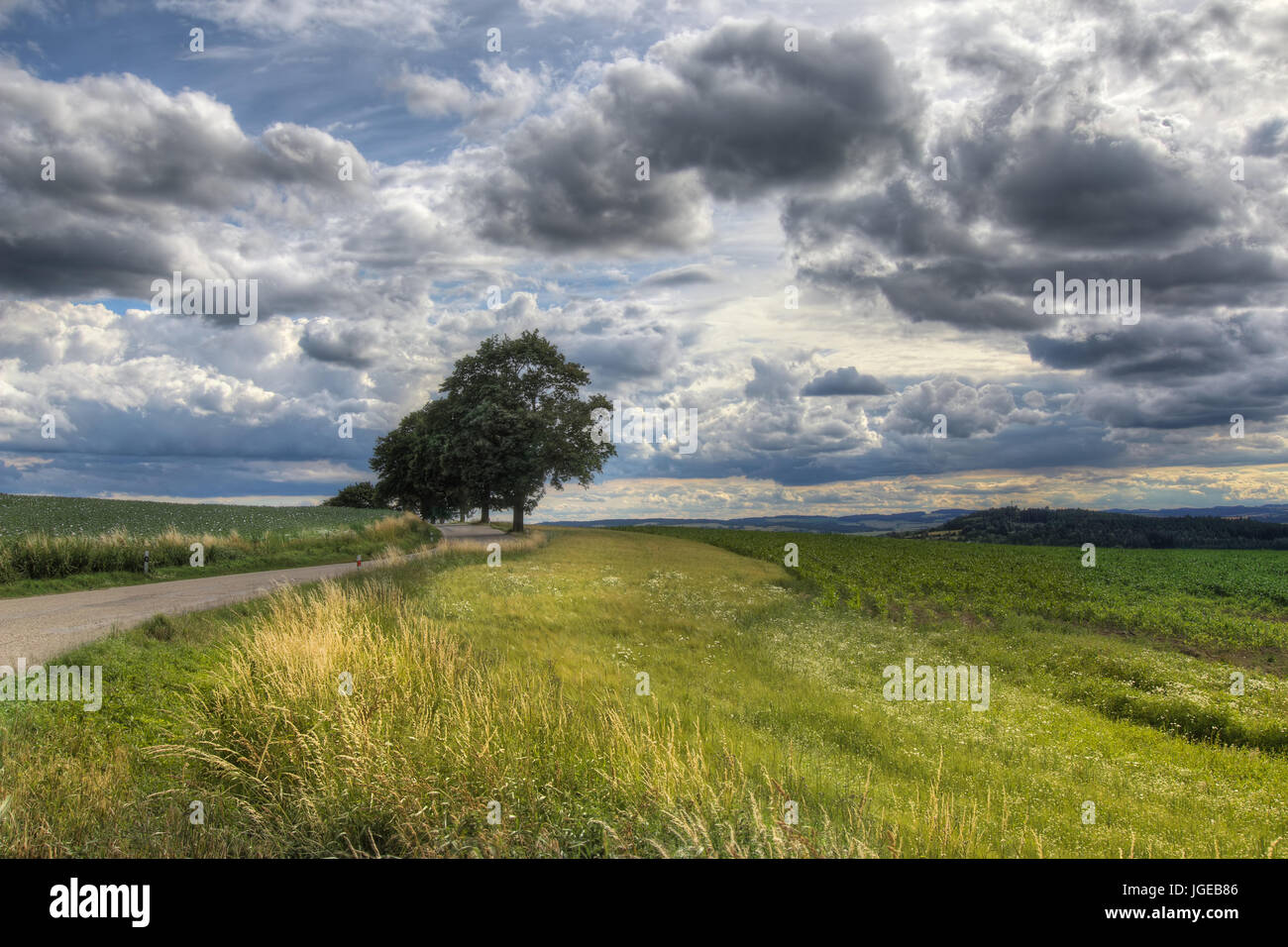 Image of the rural landscape with dramatic sky Stock Photo - Alamy